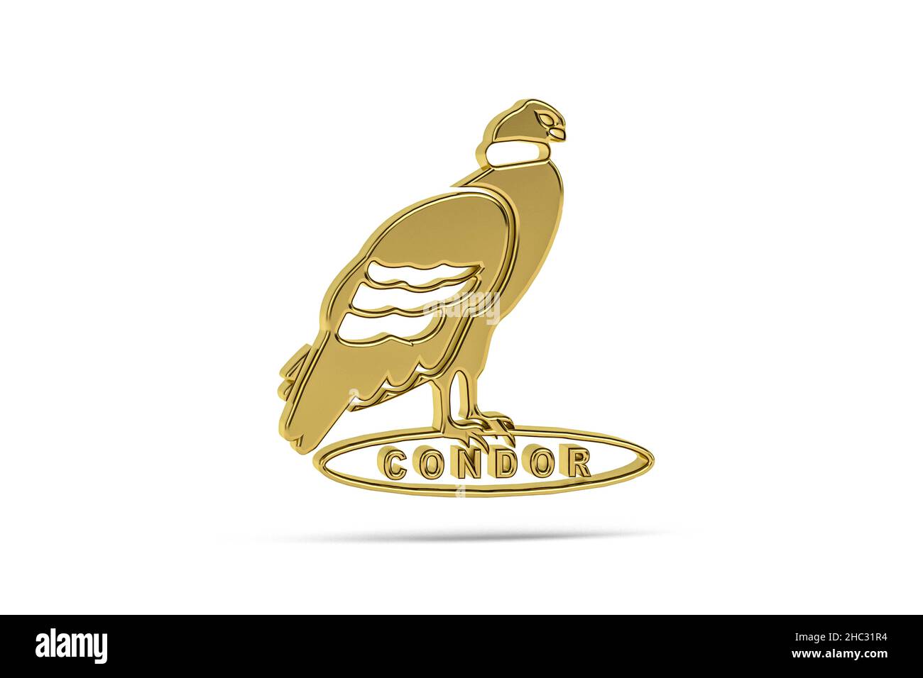 Golden 3d condor icon isolated on white background - 3d render Stock ...