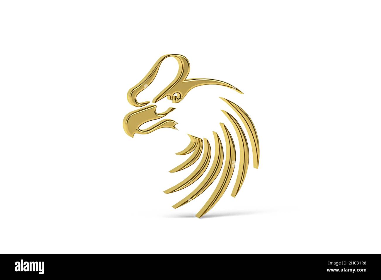 Golden 3d condor icon isolated on white background - 3d render Stock ...