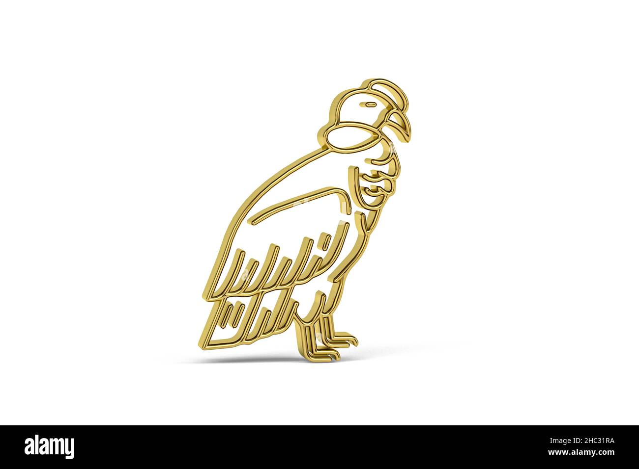 Golden 3d condor icon isolated on white background - 3d render Stock ...