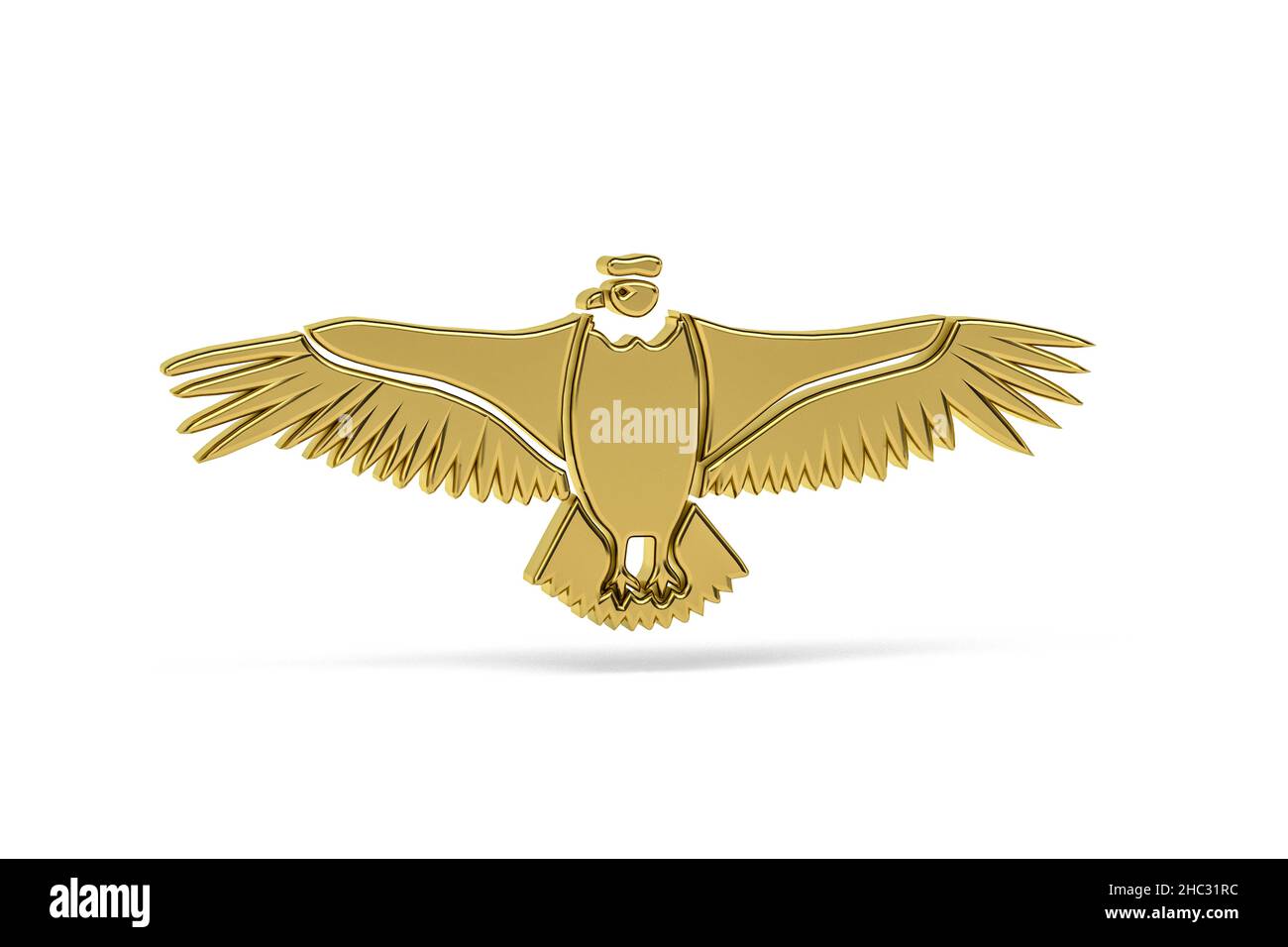 Golden 3d condor icon isolated on white background - 3d render Stock ...