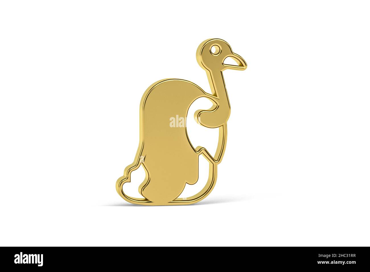 Golden 3d condor icon isolated on white background - 3d render Stock ...