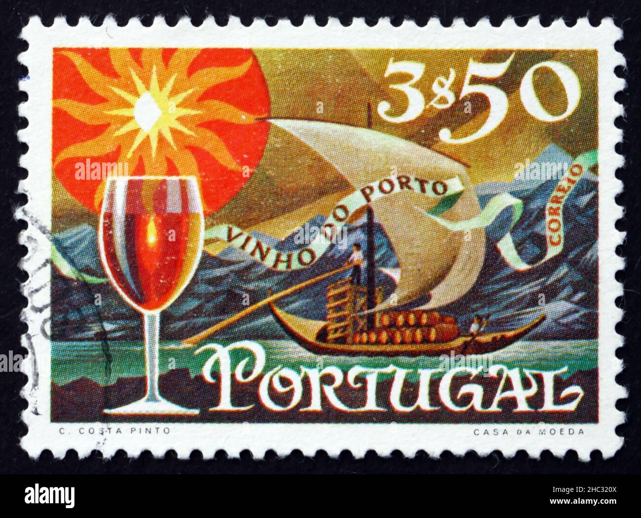 PORTUGAL - CIRCA 1970: a stamp printed in the Portugal shows Glass of ...