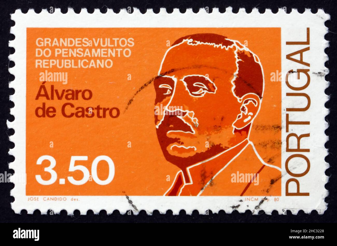 PORTUGAL - CIRCA 1980: a stamp printed in the Portugal shows Alvaro de ...