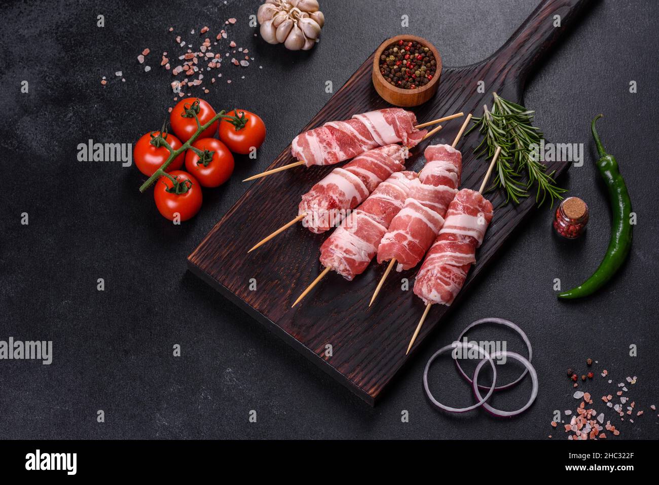 A delicious dish of pork mince wrapped with delicious pieces of bacon ...