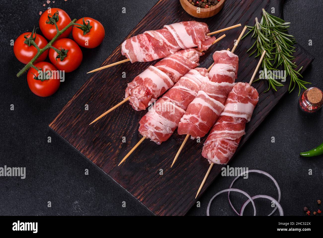 A delicious dish of pork mince wrapped with delicious pieces of bacon ...