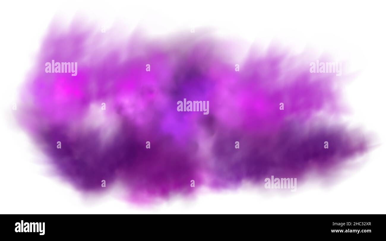 Purple poisonous gas, dust and smoke effect.Realistic scary mystical ...