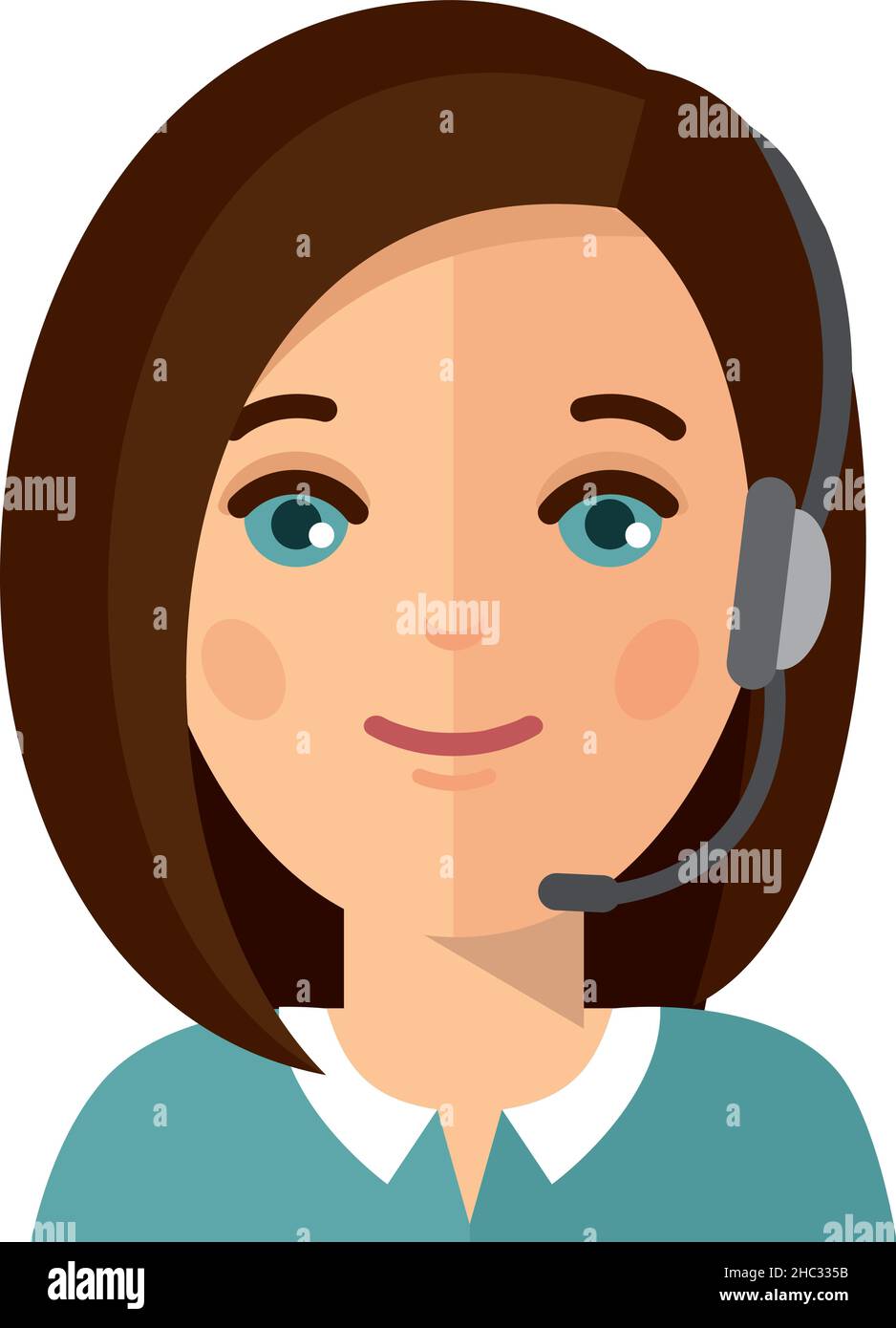 Operator of call center office working in headphones Stock Vector Image ...