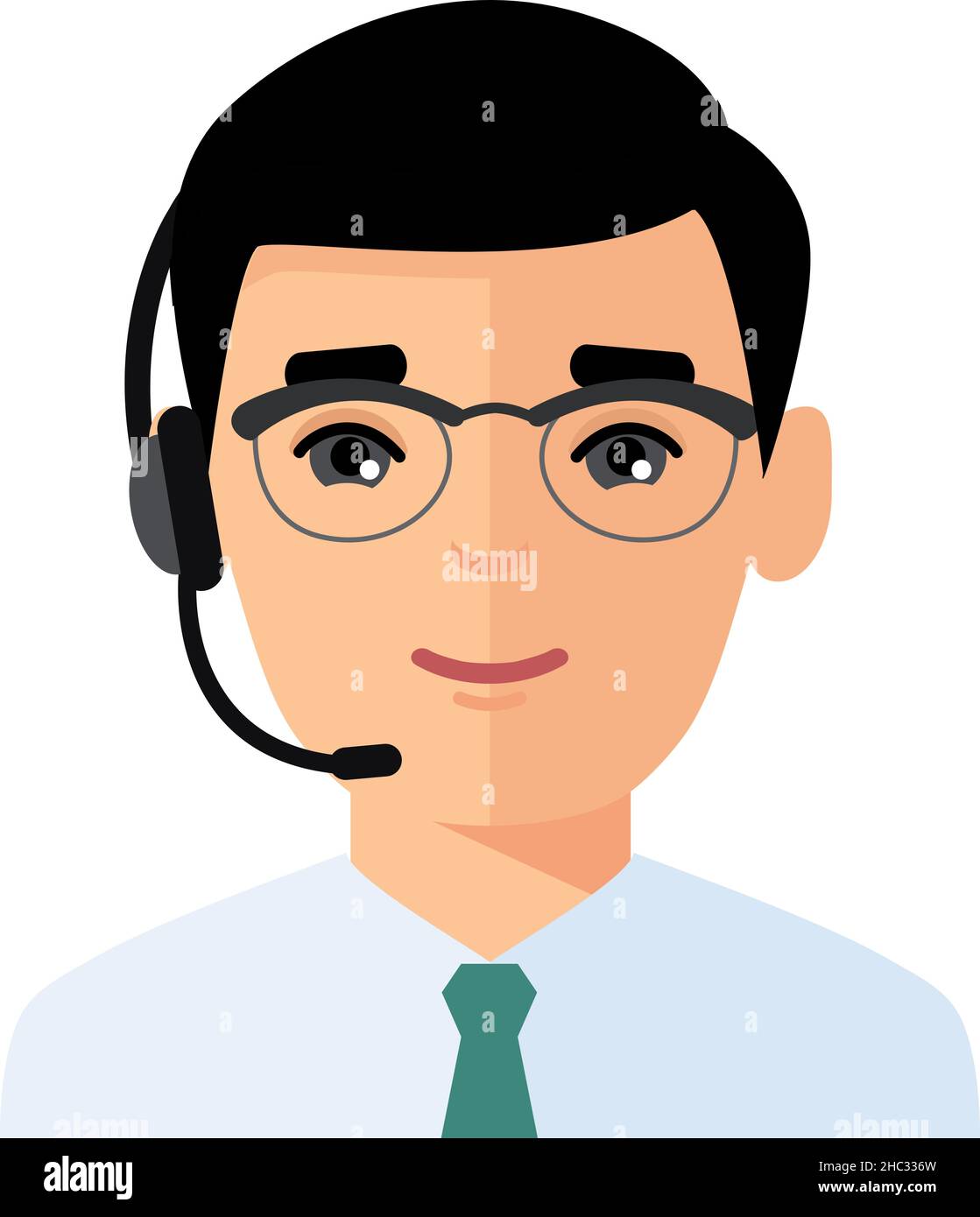 Male Call Center Avatar with Headphones microphone Stock Vector Image ...
