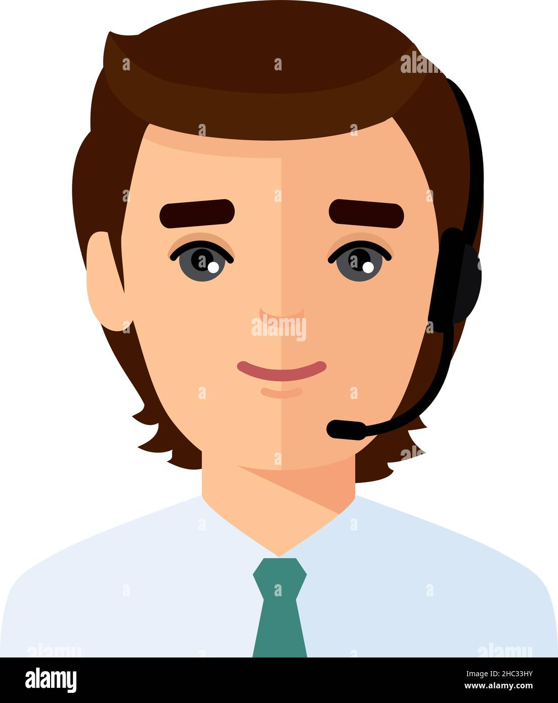 Male Call Center Avatar with Headphones microphone Stock Vector Image ...