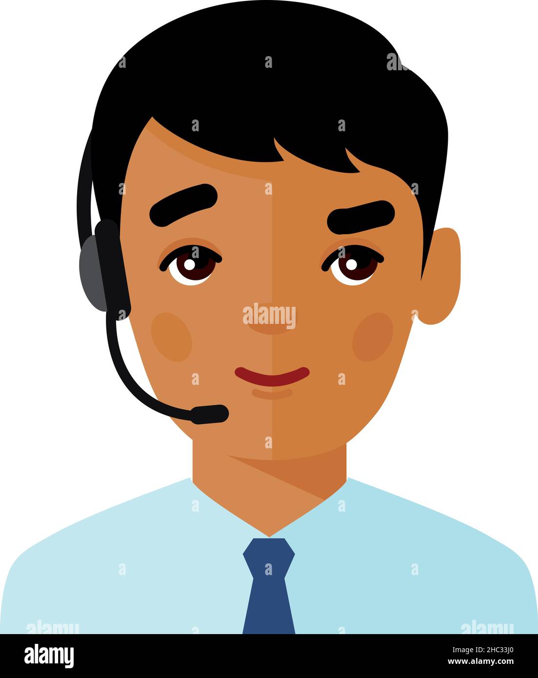 Male Call Center Avatar with Headphones microphone Stock Vector Image ...