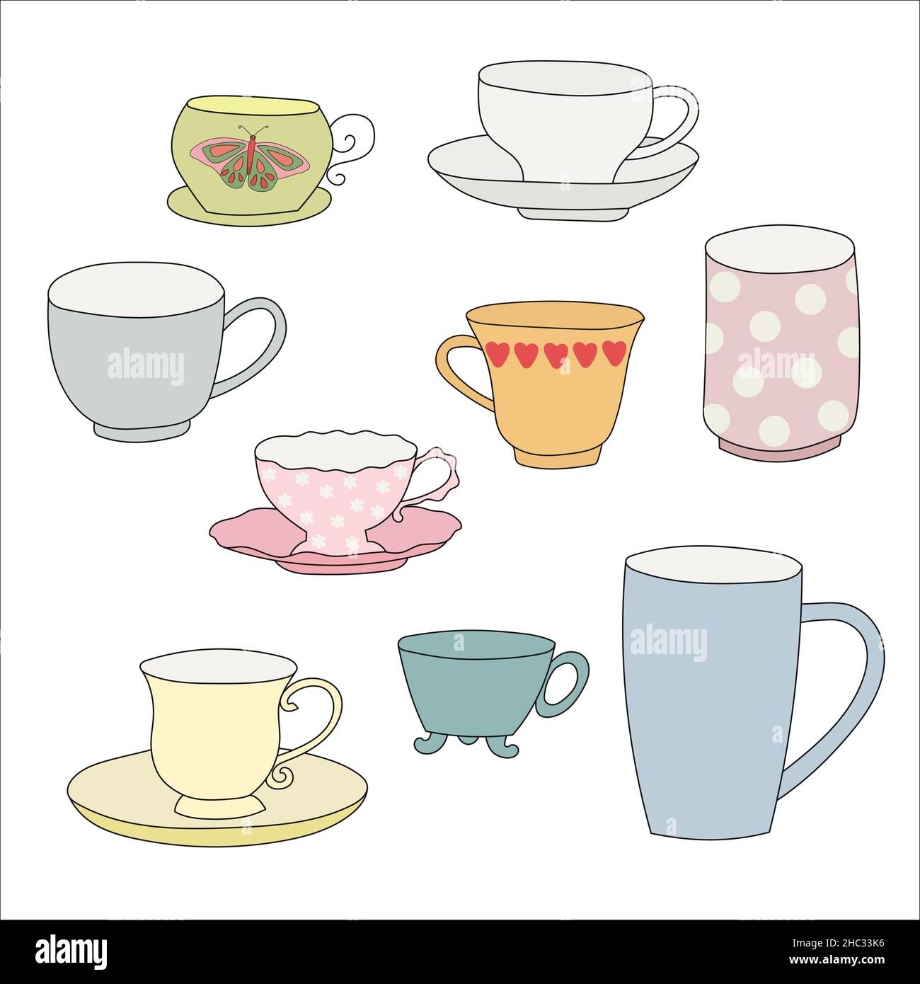 Coffee cute mug on white Stock Vector Images - Alamy