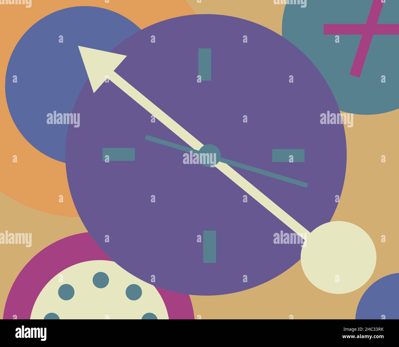 Abstract clock in geometric bauhaus style. Time concept Stock Vector ...