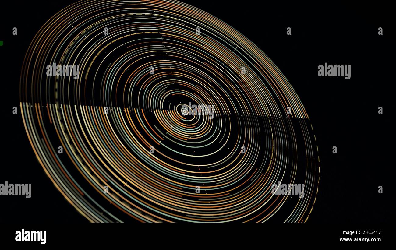 Disc shaped graphic object with internal lines. Abstract circle that ...