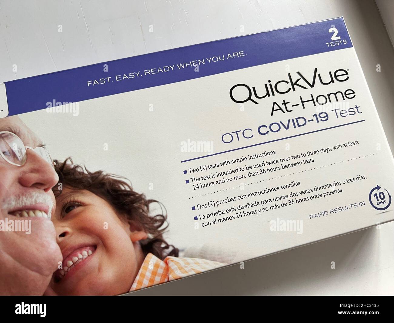QuickVue At-home COVID-19 tests are on display in New York on Dec. 23 ...