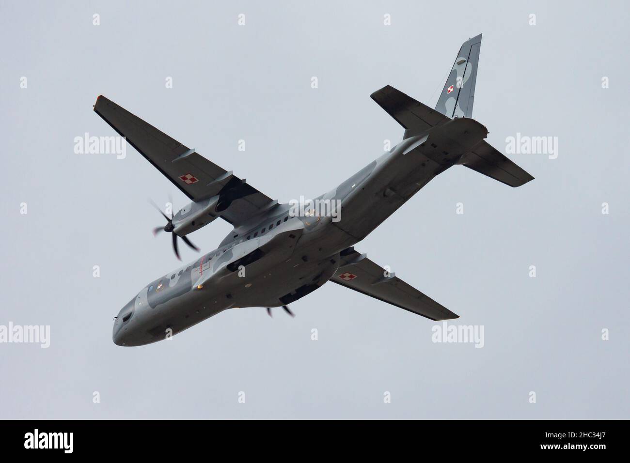 Radom, Poland - August 22, 2013: Military transport plane at air base ...