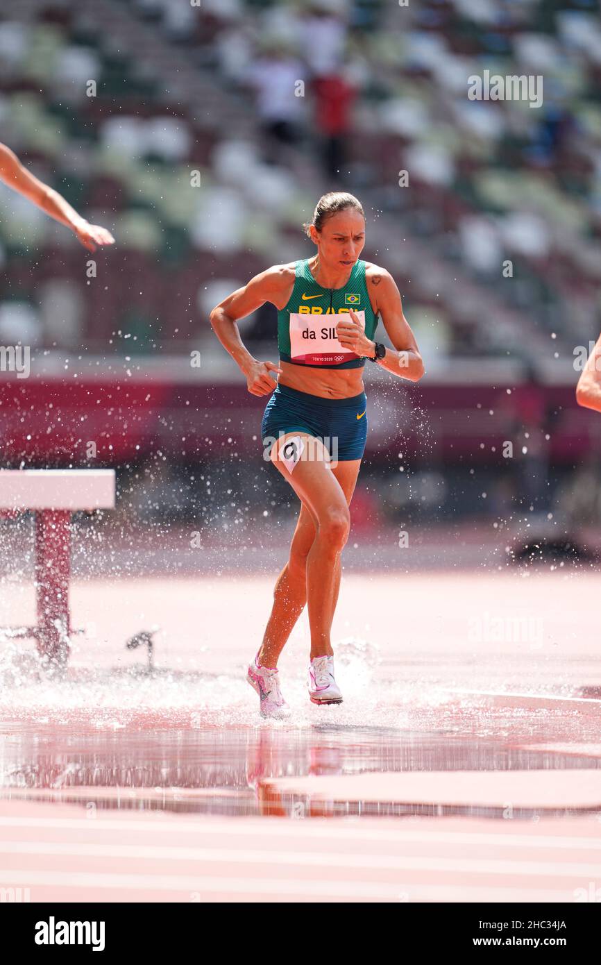 Tatiane Raquel Da Silva participating in the 3000 meters steeplechase ...