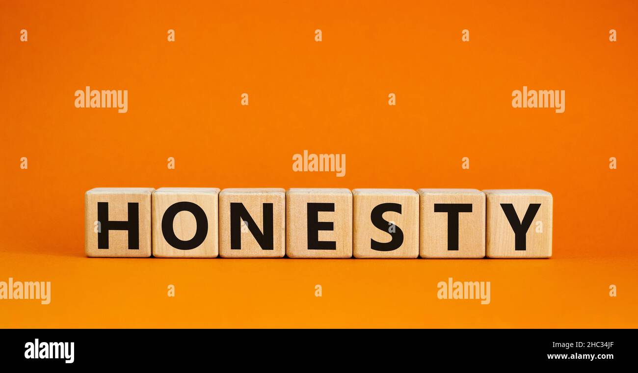 Honesty symbol. The concept word Honesty on wooden cubes. Beautiful ...