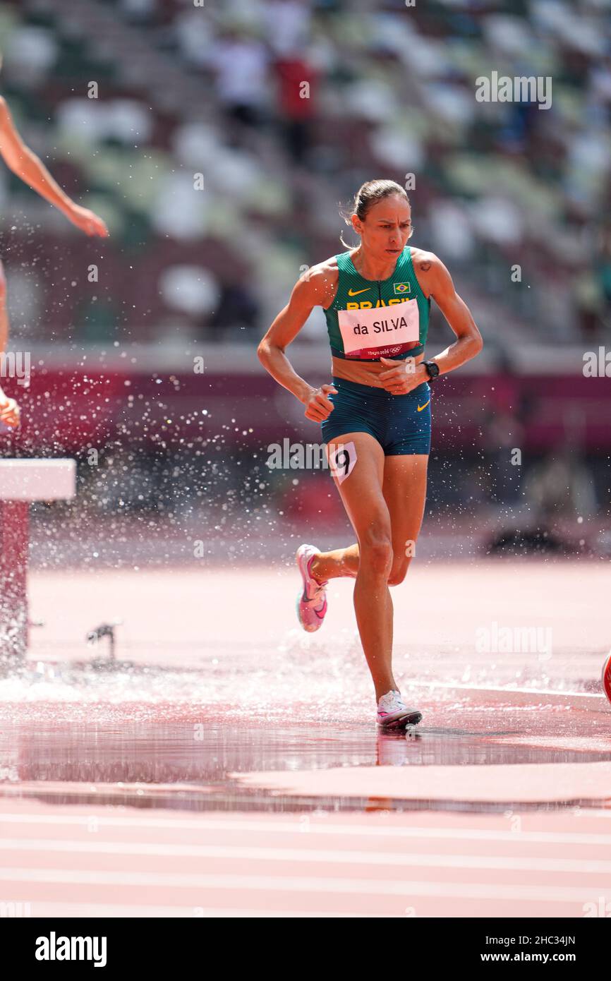 Tatiane Raquel Da Silva participating in the 3000 meters steeplechase ...