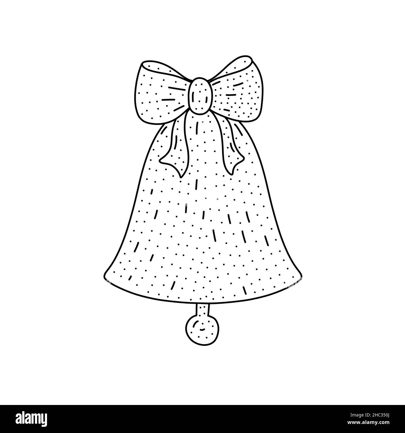 Hand drawn Bell icon in doodle style. Cartoon bell vector icon for web ...