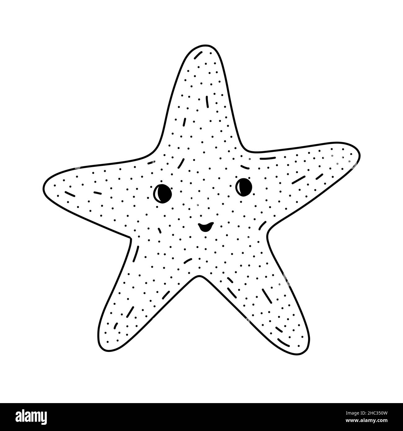 Hand drawn Star fish icon in doodle style. Cartoon Star fish vector ...