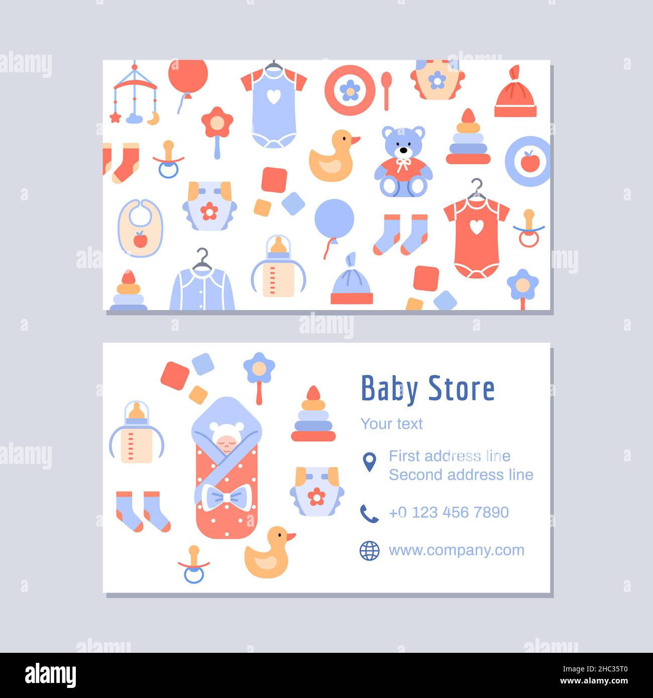 Baby store visiting business card design template Stock Vector Image ...