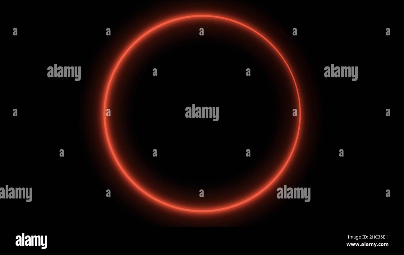 Abstract neon circle loop blue motion background. Glowing circular element with Alpha Channel ...