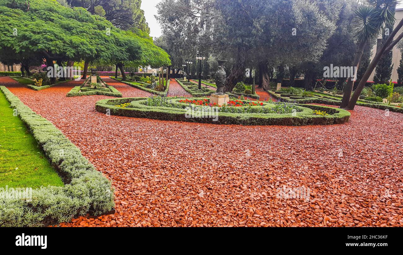 The Bahai Terraces, of the Hanging Gardens of Haifa, are garden ...