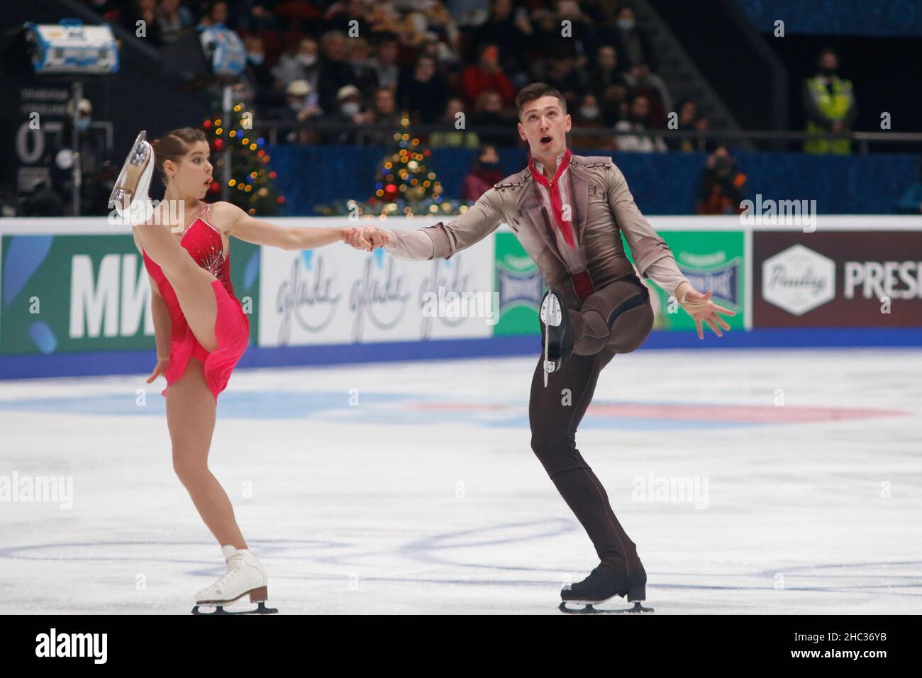 Anastasia Mishina, Aleksandr Galliamov of Russia competes in the Pairs ...