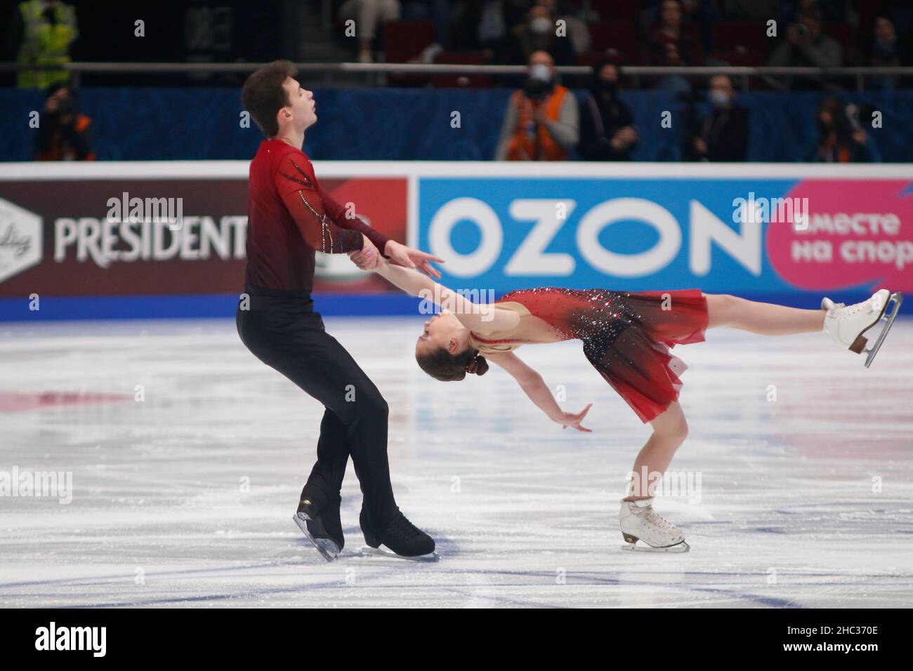 Iasmina Kadyrova, Ivan Balchenko of Russia competes in the Pairs, Short ...