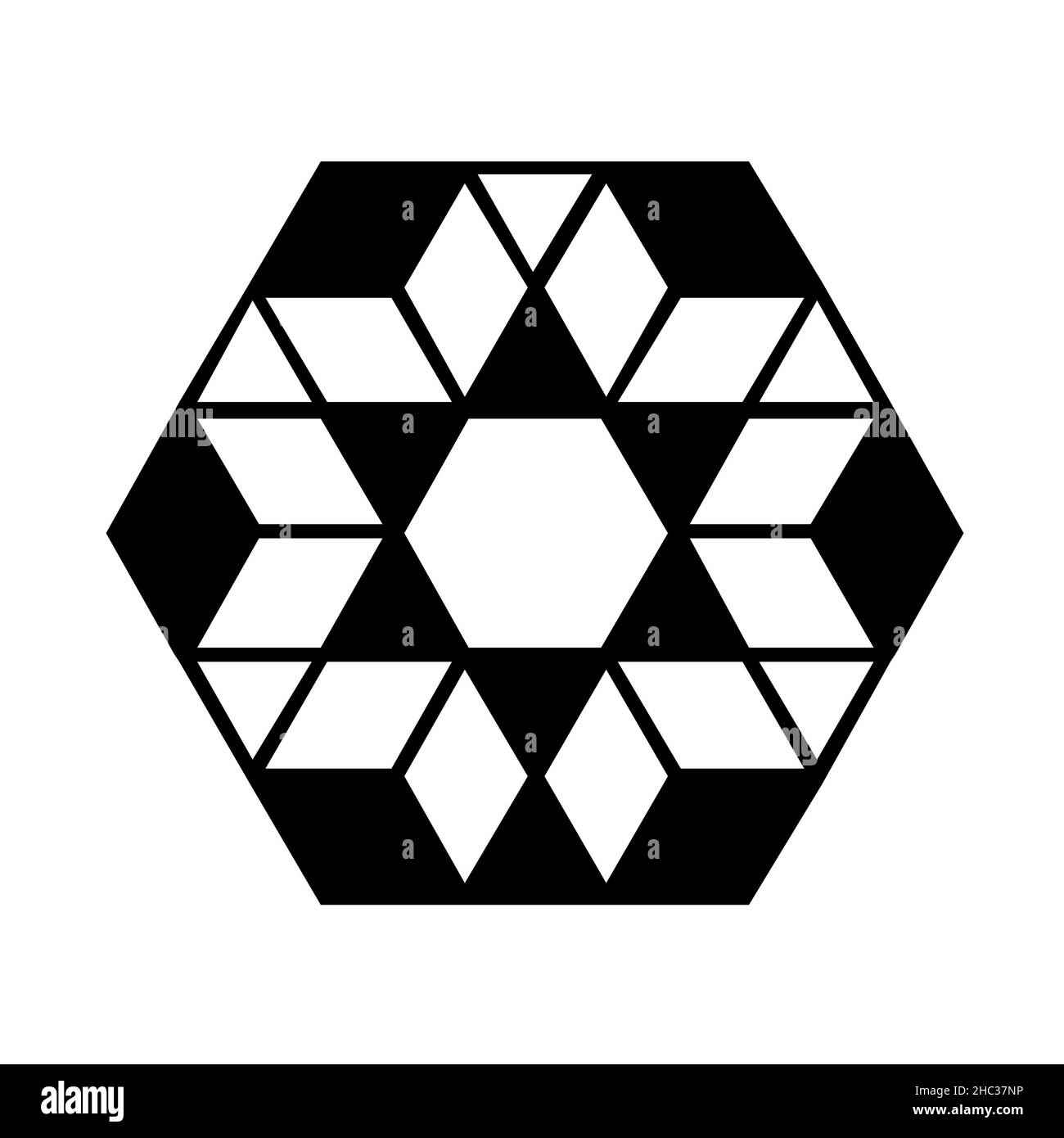 Hexagon symbol icon with a white background Stock Photo - Alamy