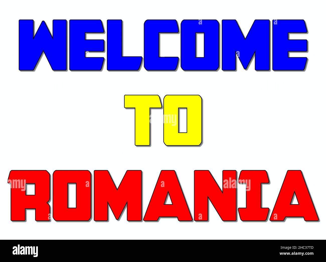 Welcome to Romania symbol illustration Stock Photo - Alamy