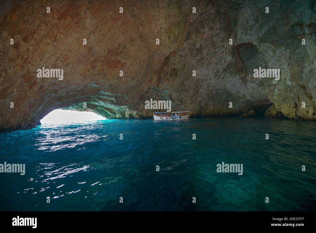 Natural Blue grot with two entrances near Zanjic in area of junction of ...
