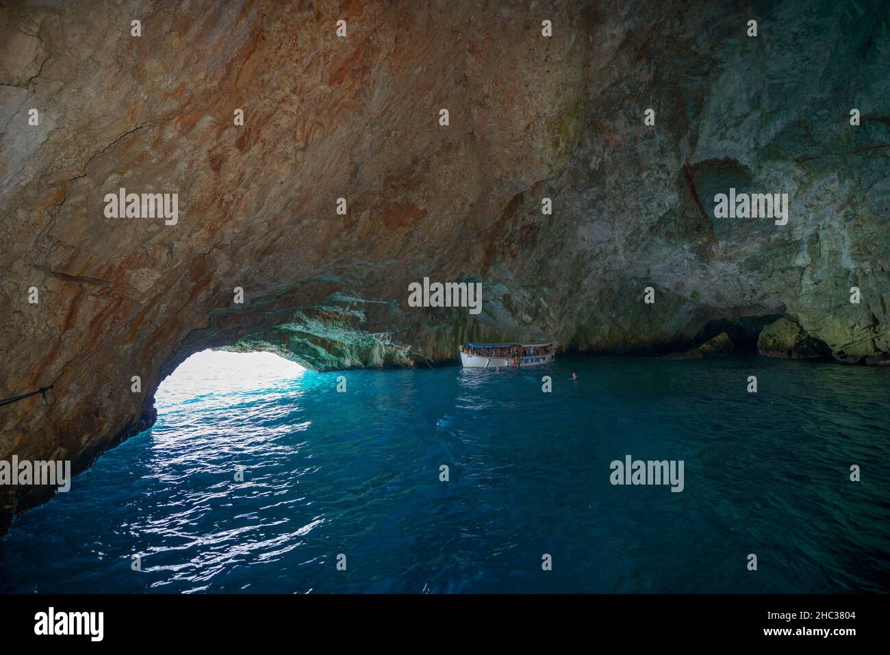 Natural Blue grot with two entrances near Zanjic in area of junction of ...