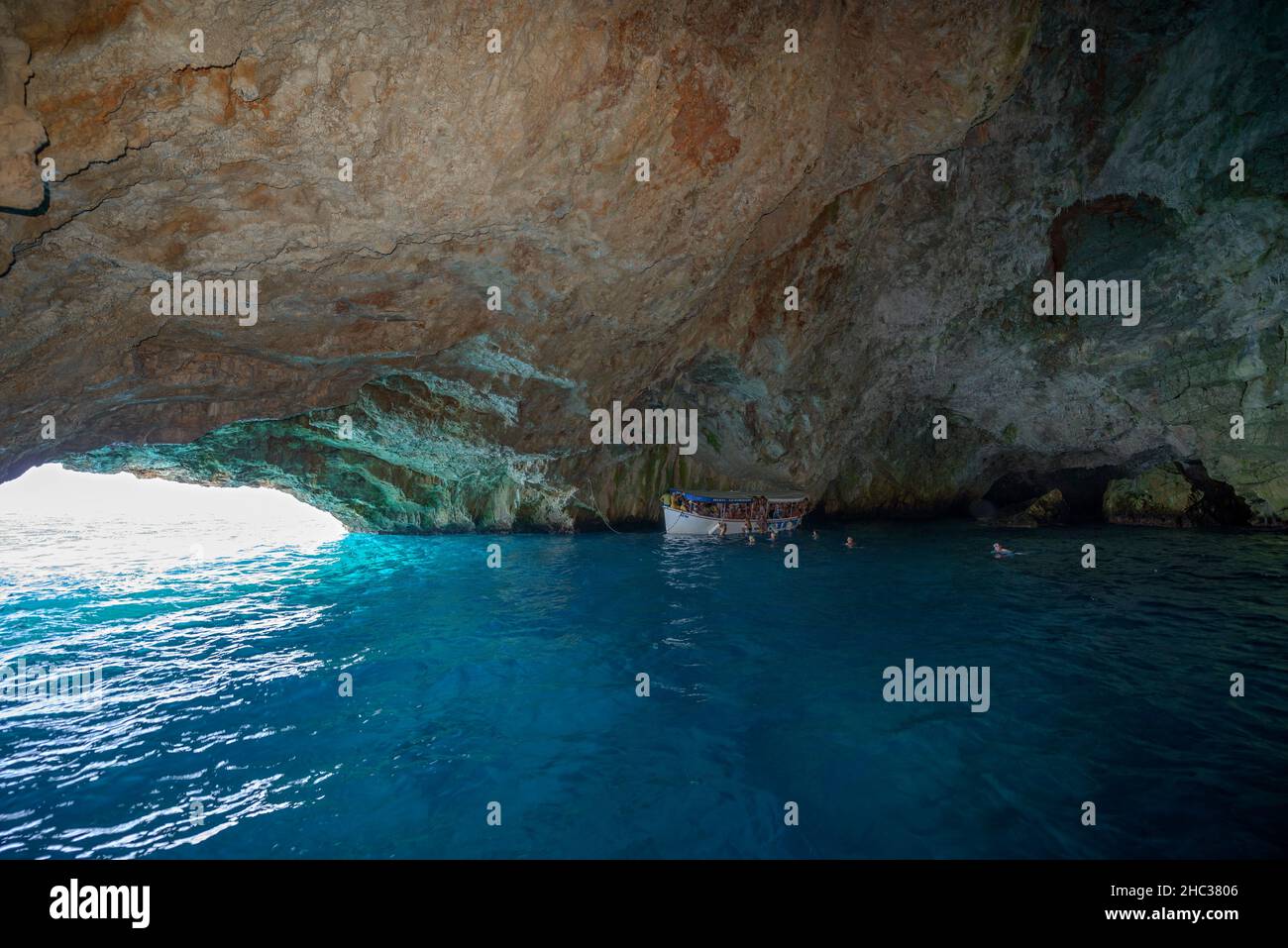Natural Blue grot with two entrances near Zanjic in area of junction of ...