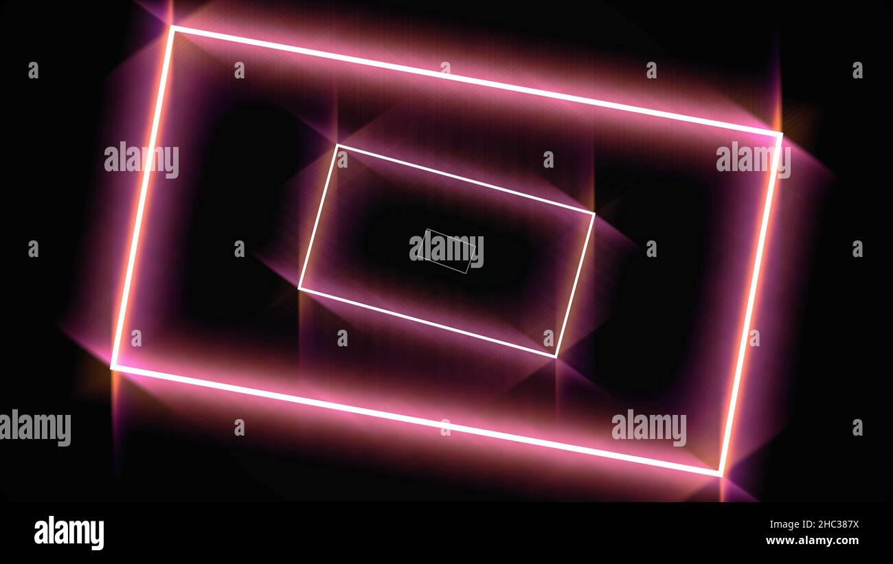 Abstract background with neon red rectangles moving one by one on black ...