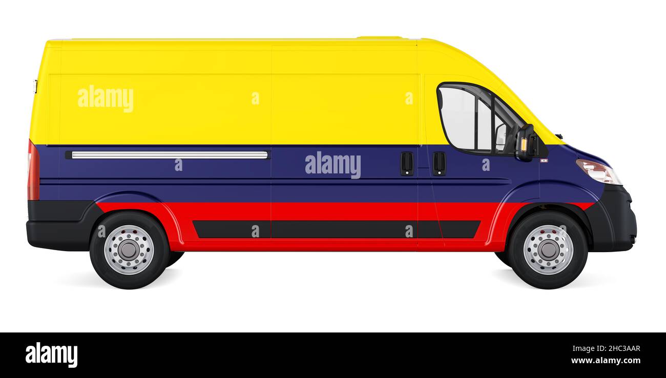 Colombian flag painted on commercial delivery van. Freight delivery in ...