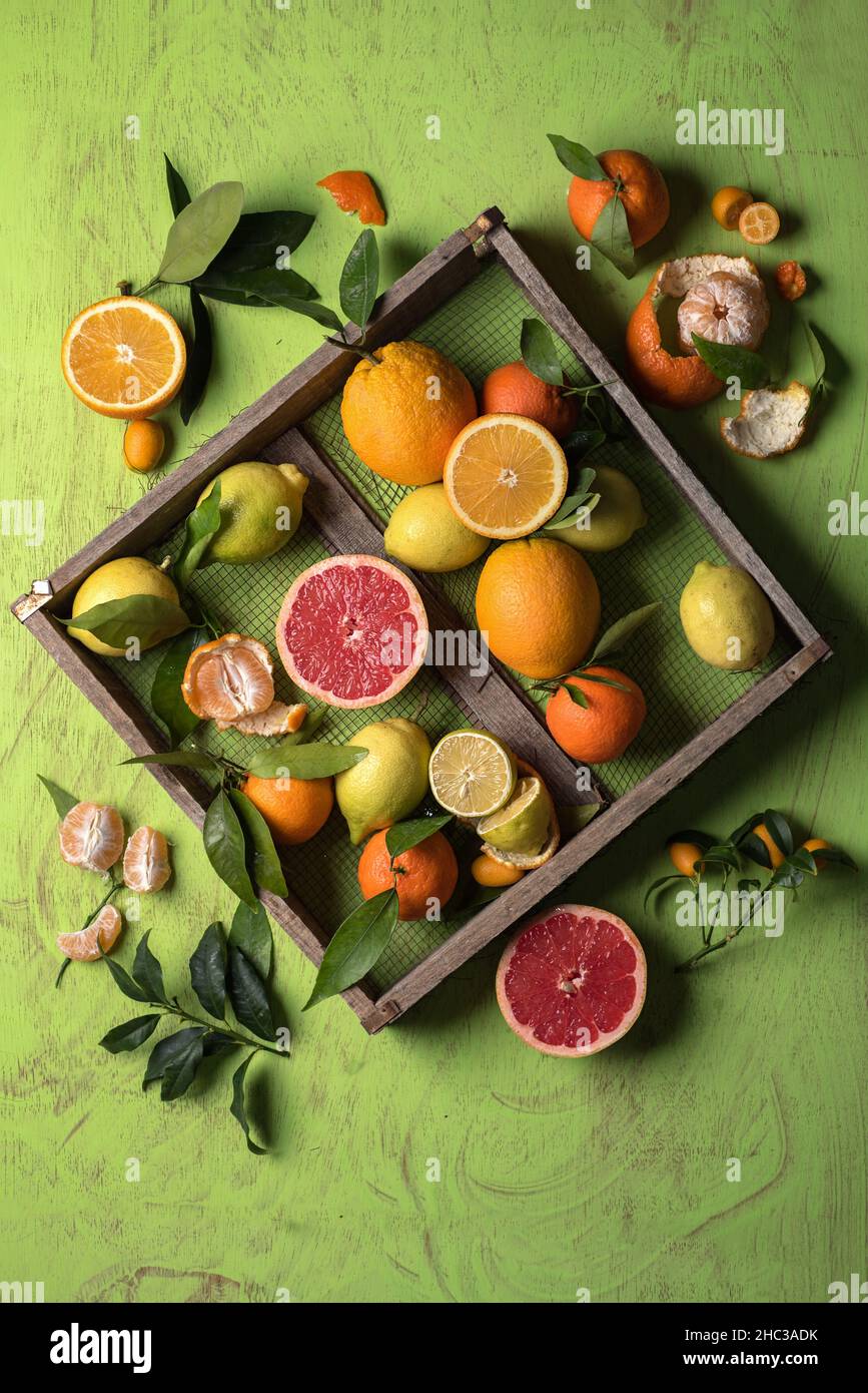 Citrus fruits assortment Stock Photo - Alamy