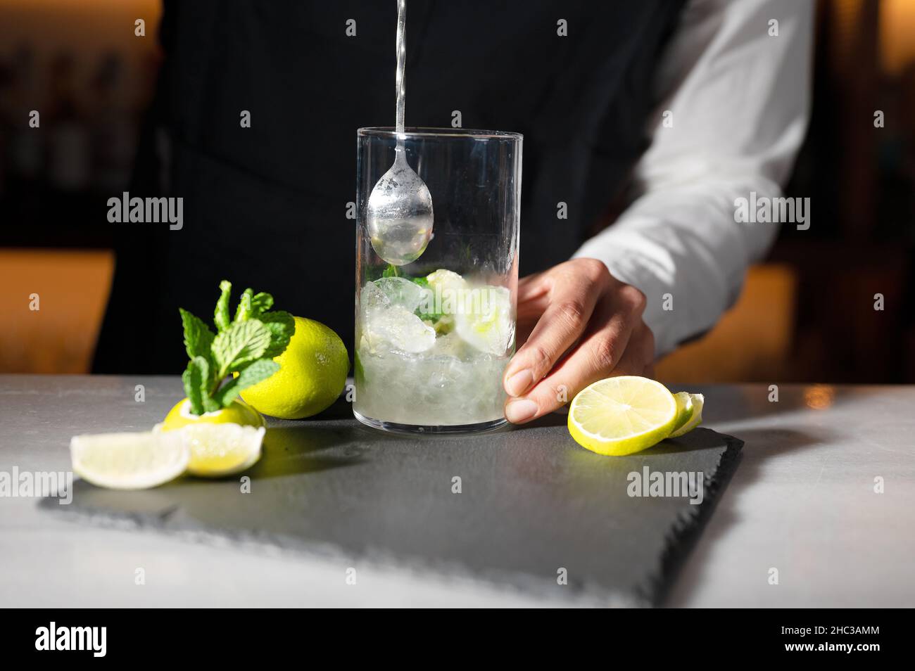 Close up barman hand hi-res stock photography and images - Alamy