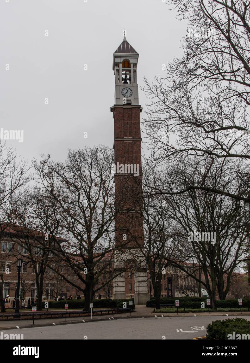Bell Tower at Purdue University in late December, West Lafayette ...