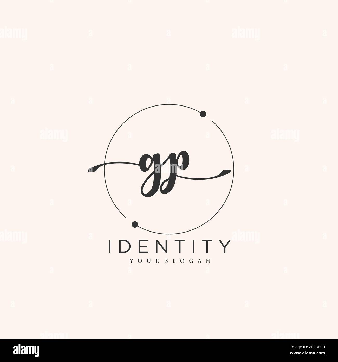 GP Handwriting logo vector art of initial signature, wedding, fashion ...