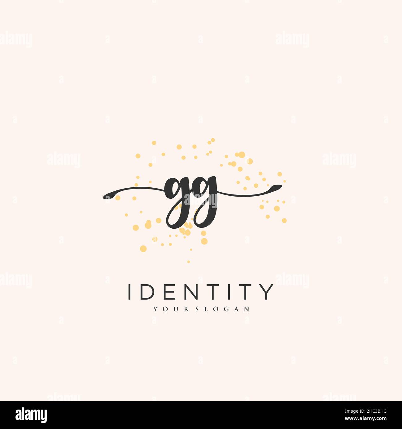 GG Handwriting logo vector art of initial signature, wedding, fashion ...