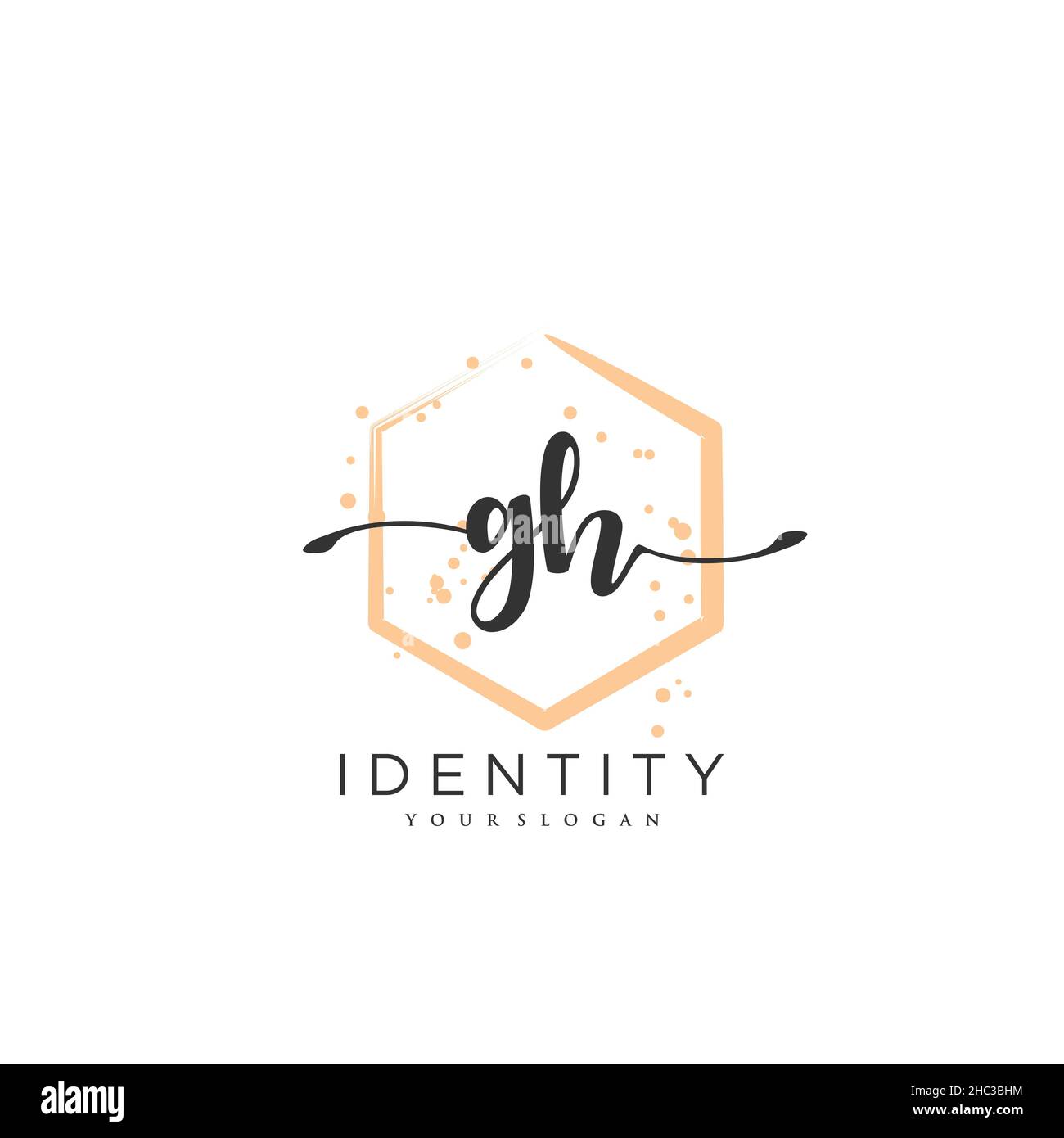 GH Handwriting logo vector art of initial signature, wedding, fashion ...