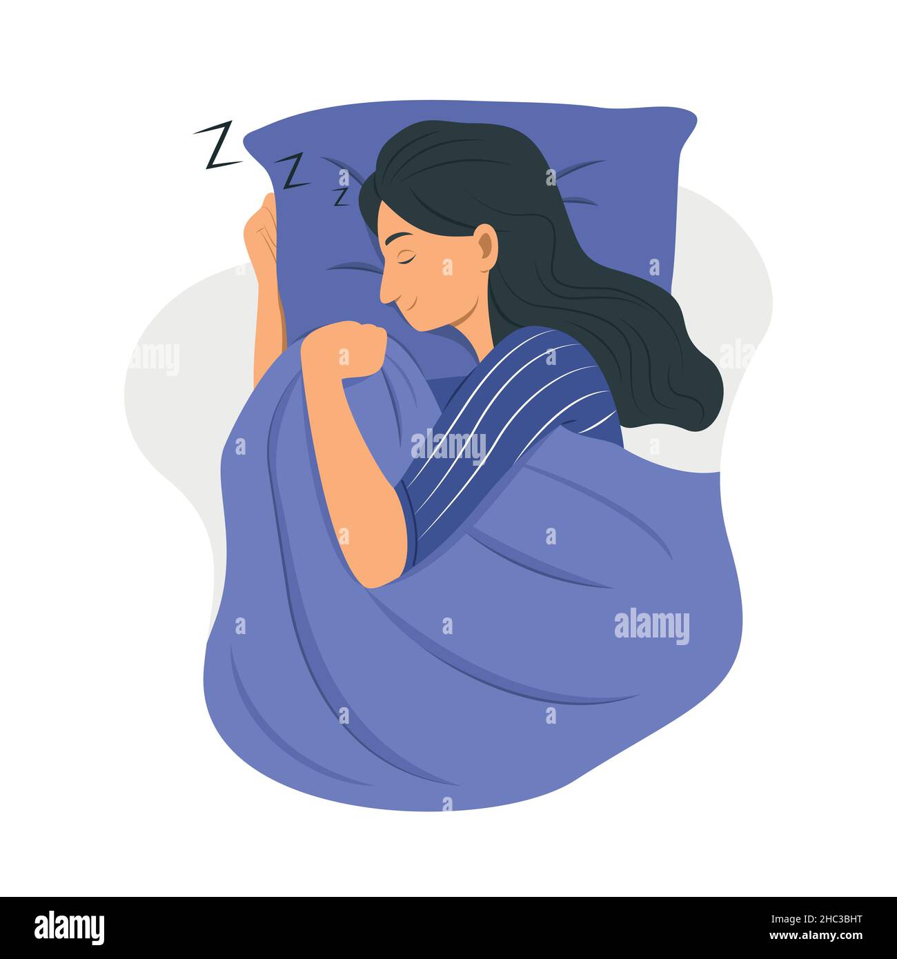 Cartoon sleeping woman Cut Out Stock Images & Pictures - Alamy