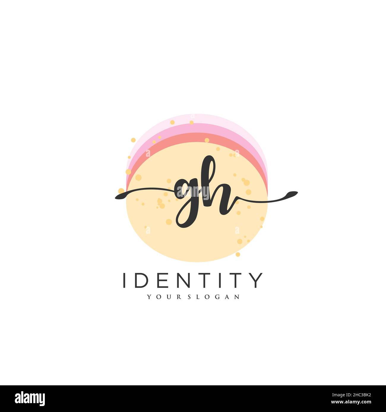 GH Handwriting logo vector art of initial signature, wedding, fashion ...