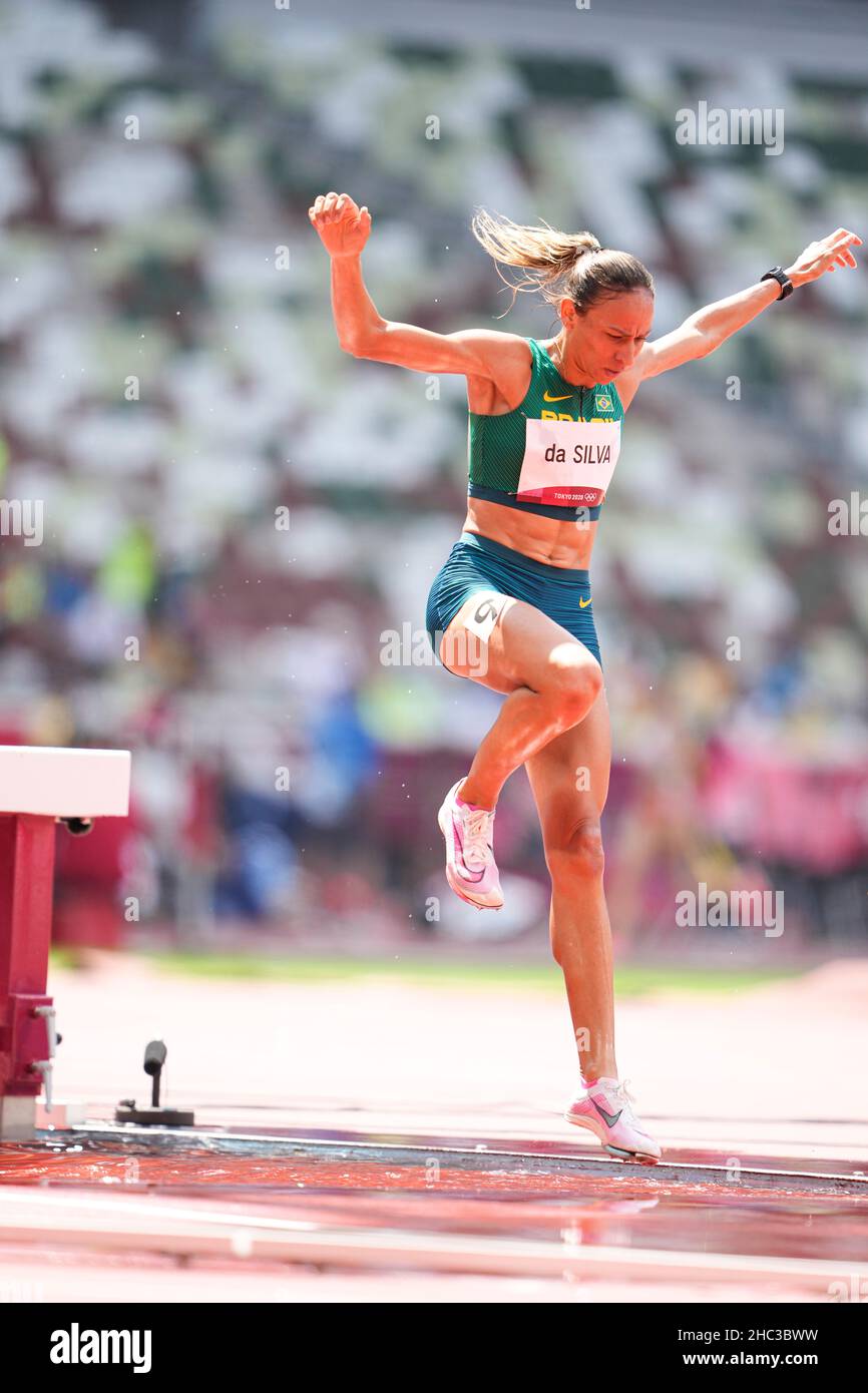 Tatiane Raquel Da Silva participating in the 3000 meters steeplechase ...