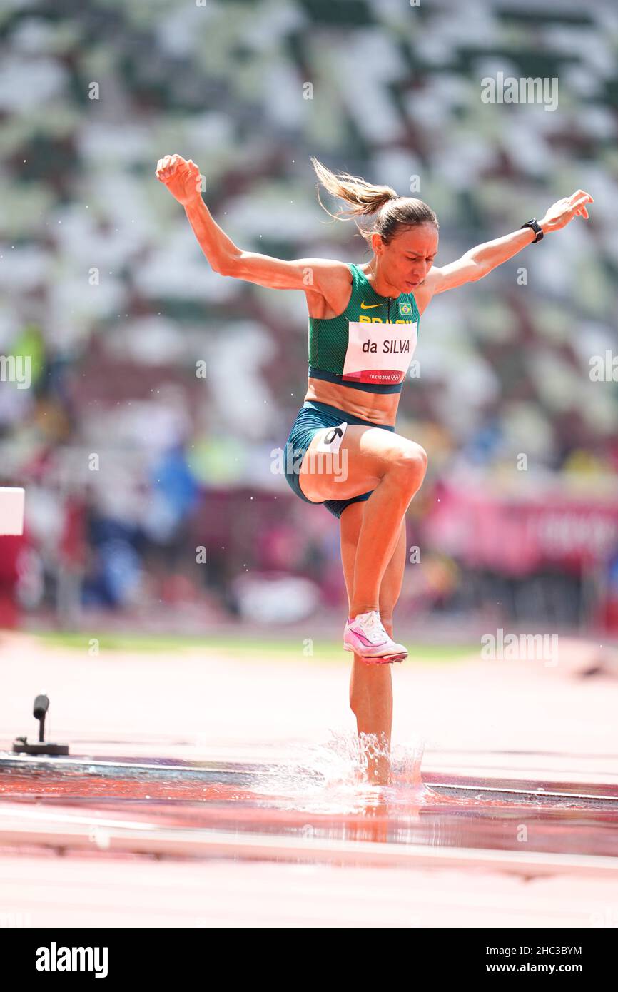 Tatiane Raquel Da Silva participating in the 3000 meters steeplechase ...