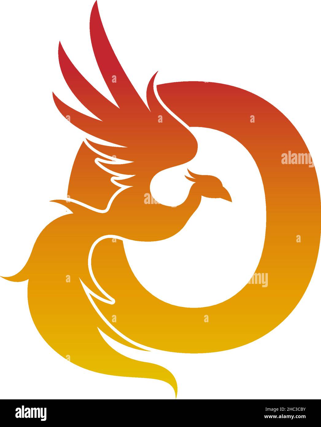 Letter O icon with phoenix logo design template illustration Stock ...