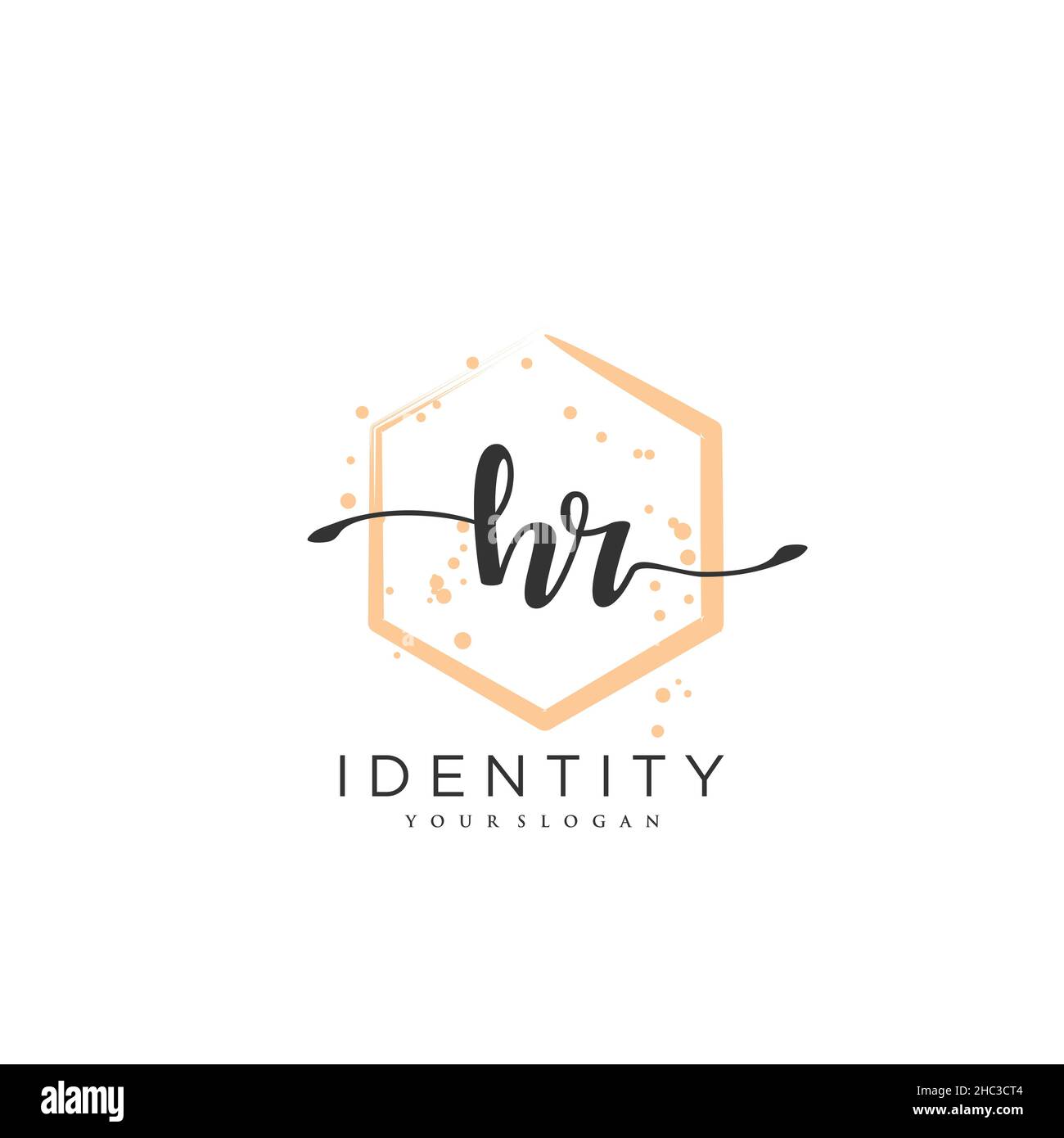 HR Handwriting logo vector art of initial signature, wedding, fashion ...