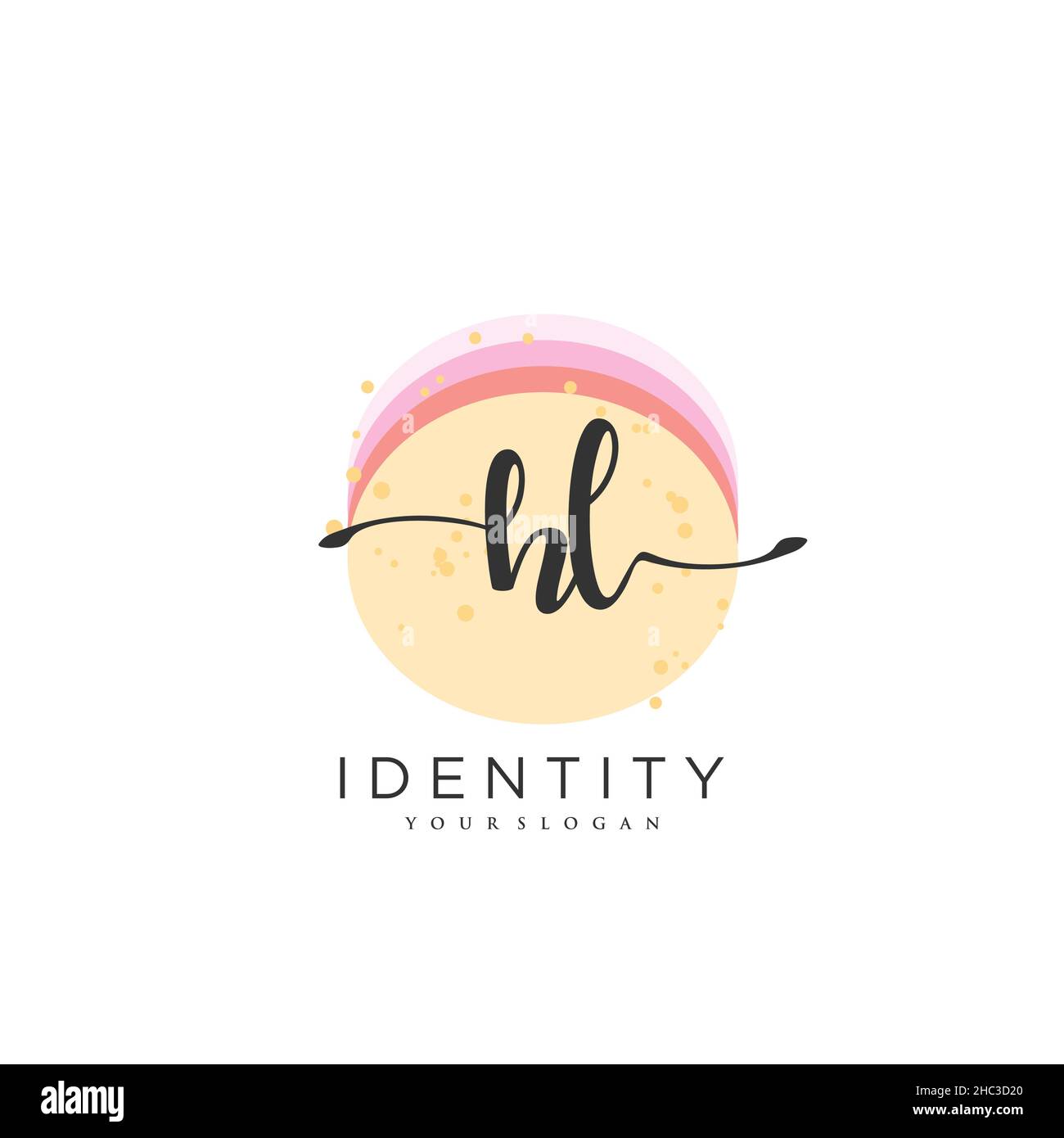 HL Handwriting logo vector art of initial signature, wedding, fashion ...