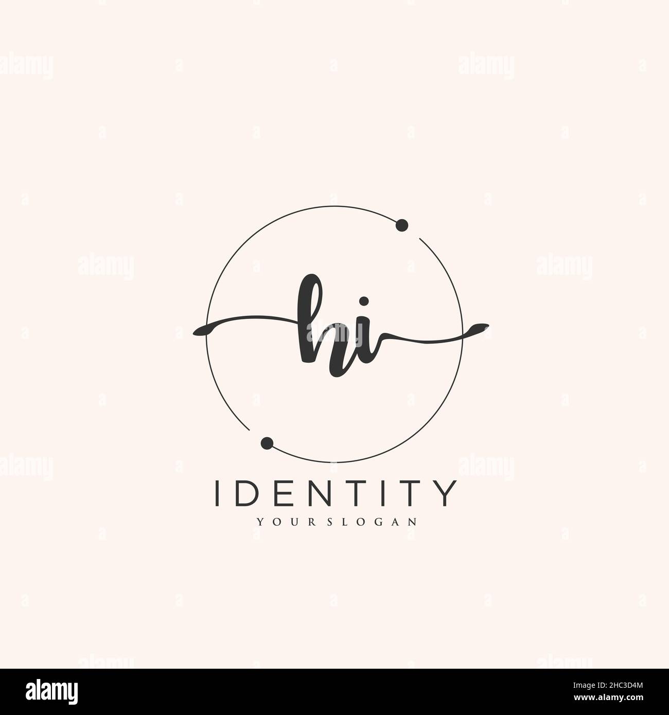 HI Handwriting logo vector art of initial signature, wedding, fashion ...
